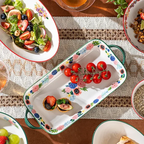 Custom Ceramic Bakeware, Hand Painted Double Handle Baking Dish in Bulk ...